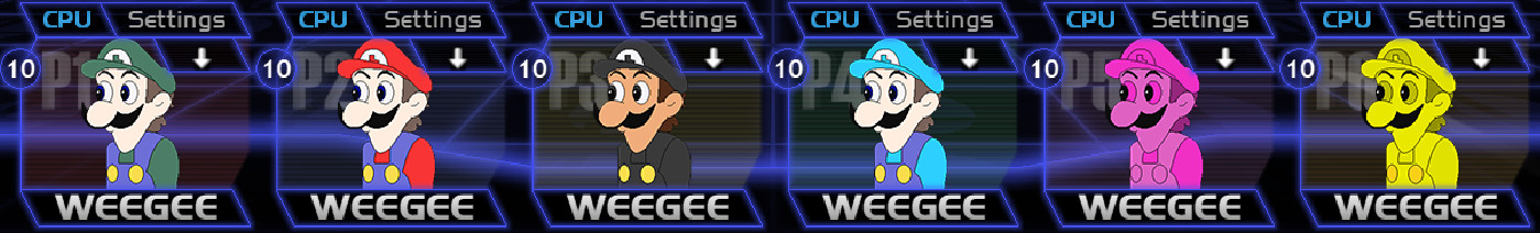 Weegee's Original Skins [Super Smash Bros. Crusade] [Mods]