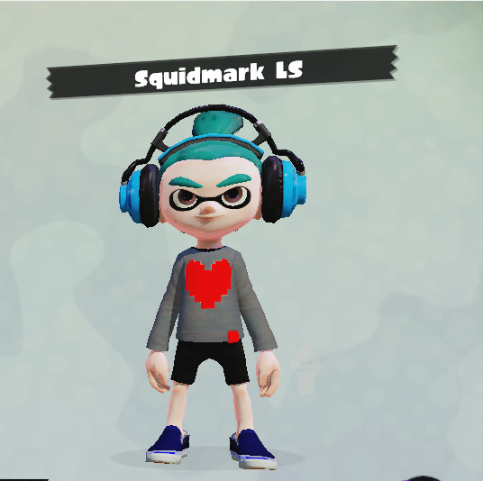Undertale heart t-shirt over Squidmark LS [Splatoon] [Mods]