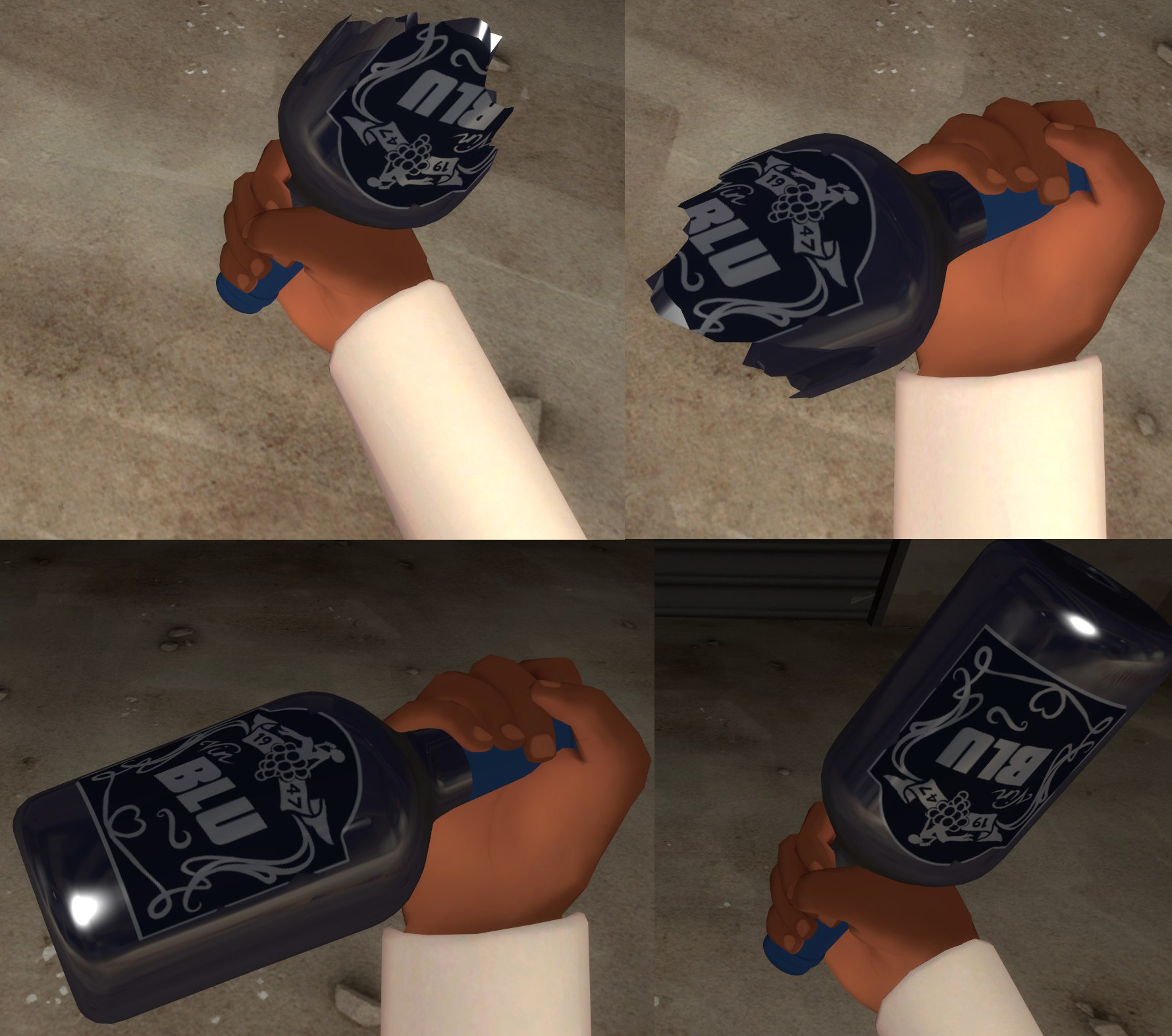 Table Tantrum Wine Bottle (Team Colored) Mod for Team Fortress 2 | TF2 Mods