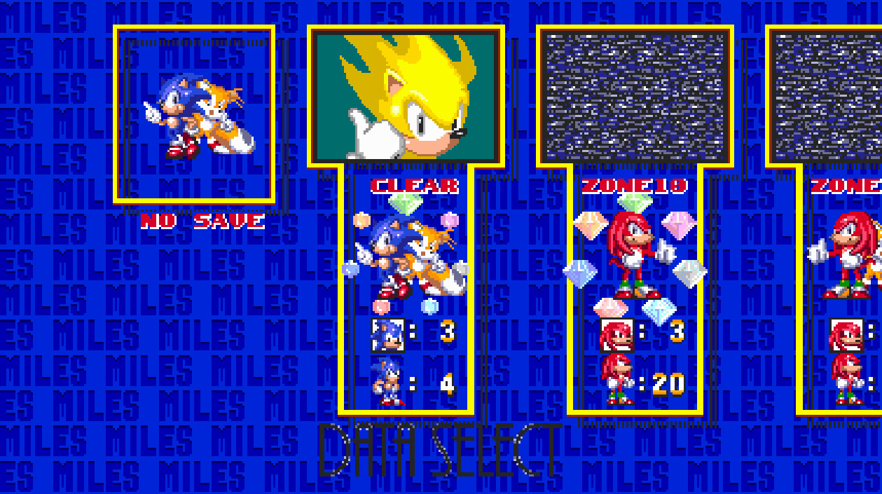 Animated Sonic 2 Options BG over Data Select BG Mod for Sonic 3 A.I.R ...