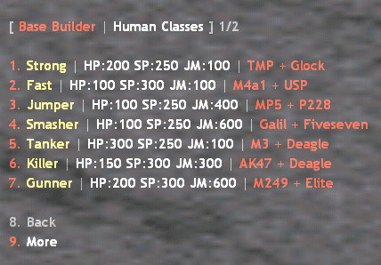 New Human Classes Menu / Base Builder Mod for Counter-Strike 1.6 | CS1 ...