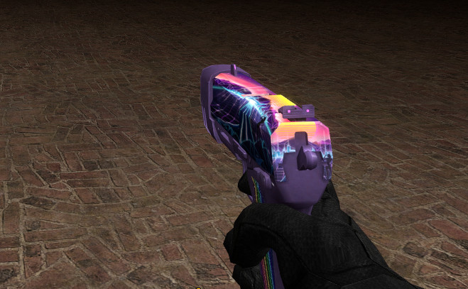 HL2 Pistol Retrowave reskin [Half-Life 2] [Mods]