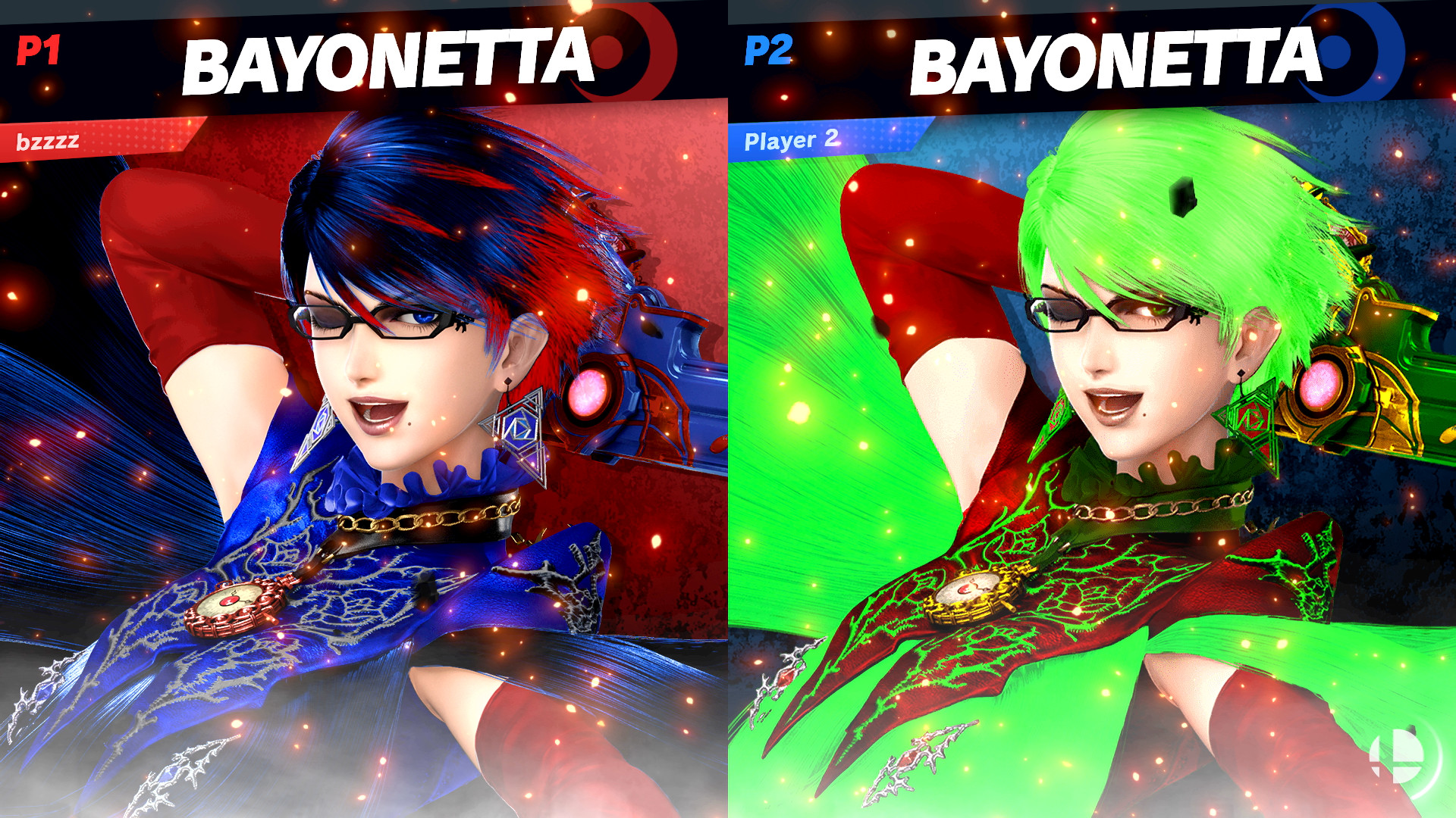 Blue and Red Bayonetta [Super Smash Bros. Ultimate] [Mods]