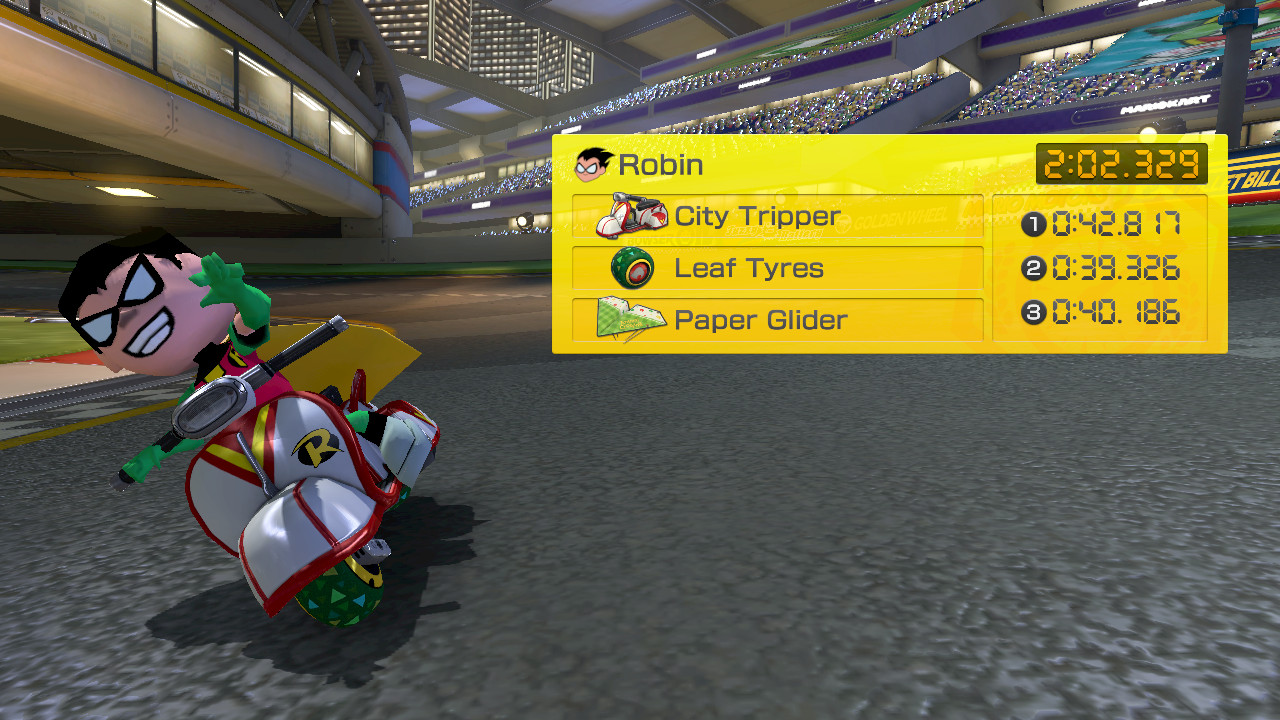 Robin (Teen Titans GO!) over Mario [Mario Kart 8] [Mods]