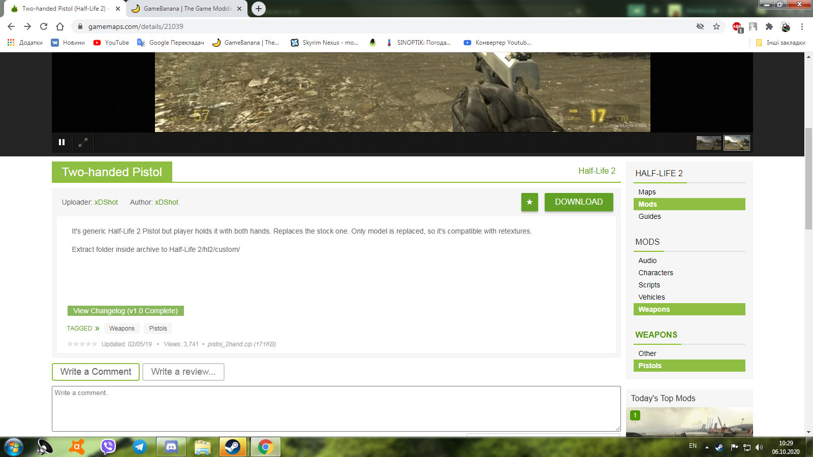 Two-handed Pistol Mod for Half-Life 2 | HL2 Mods