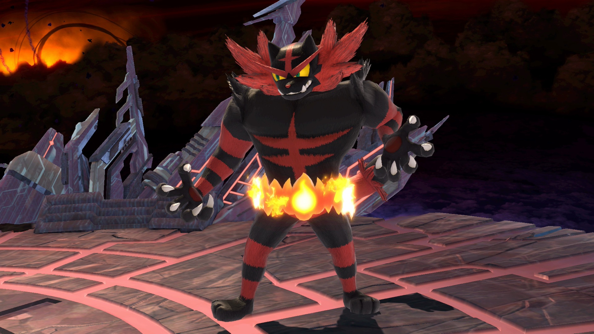 Black and Red Incineroar Mod for Super Smash Bros. Ultimate | SSBU Mods
