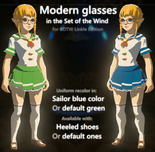 Linkle modern glasses on sailor uniform [The Legend of Zelda: Breath of ...