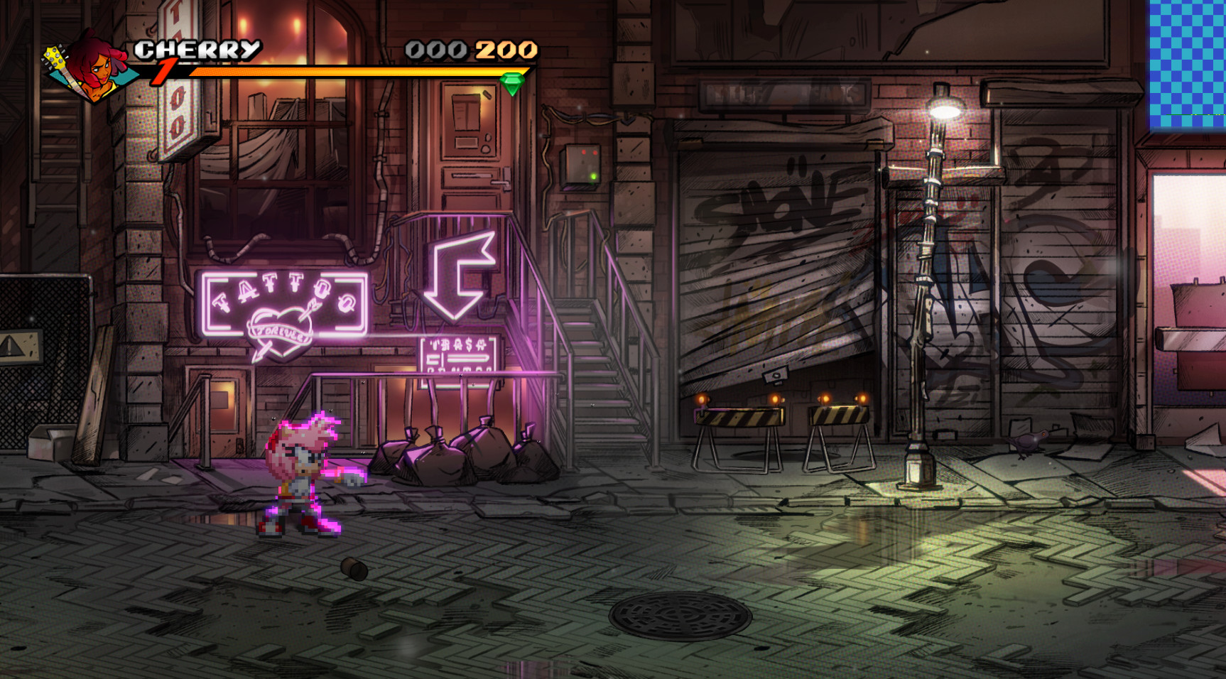 Amy Rose over Cherry Hunter [Streets of Rage 4] [Mods]