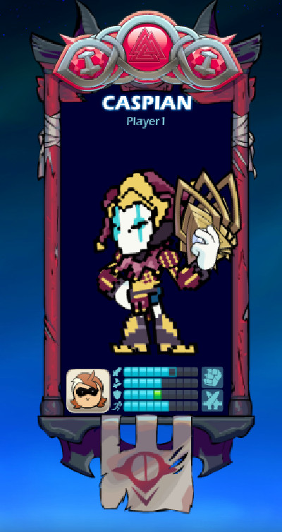 Pixel Art Harlequin Caspian Mod for Brawlhalla | BHalla Mods