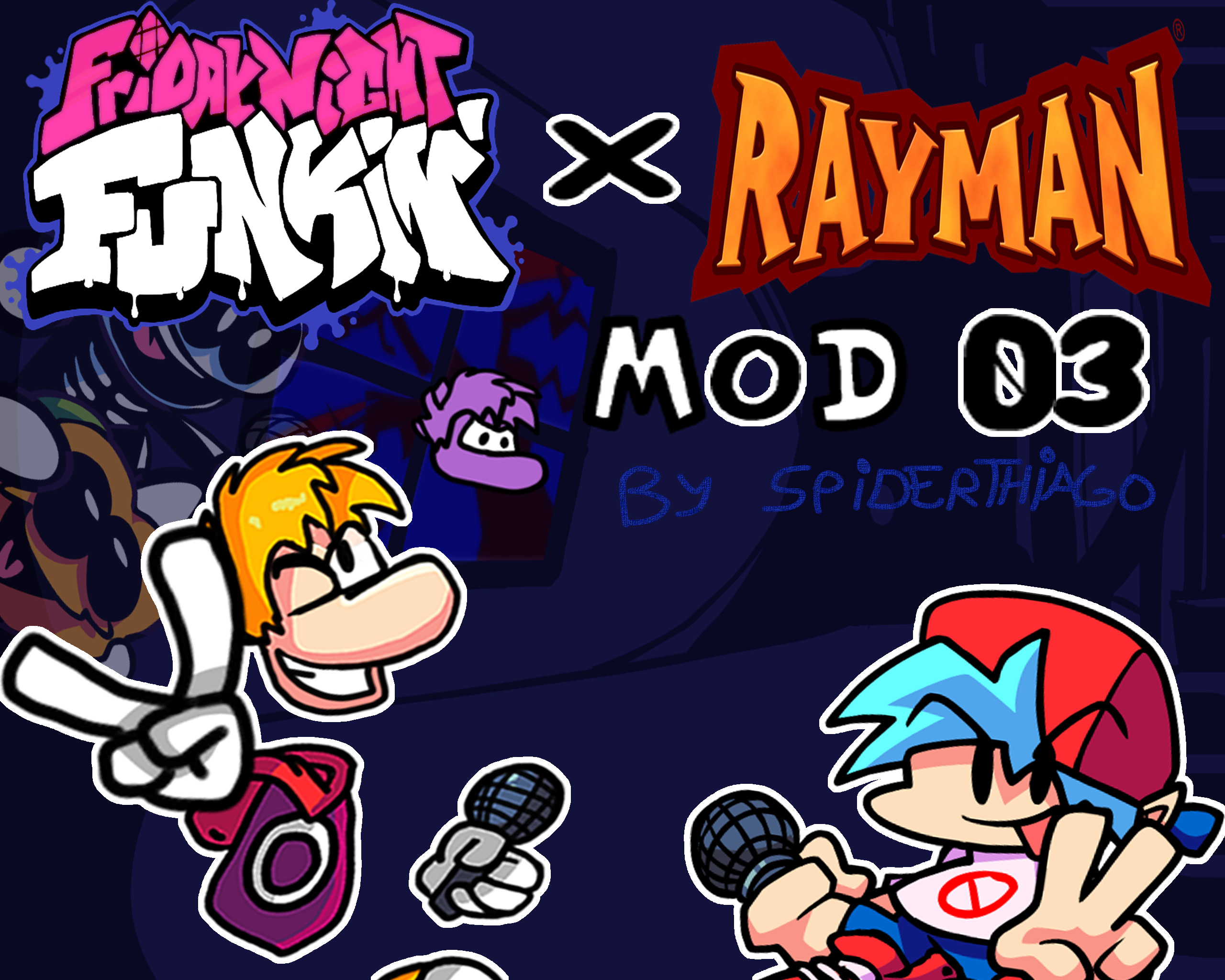 Rayman over skid n pump Mod for Friday Night Funkin' | FNF Mods
