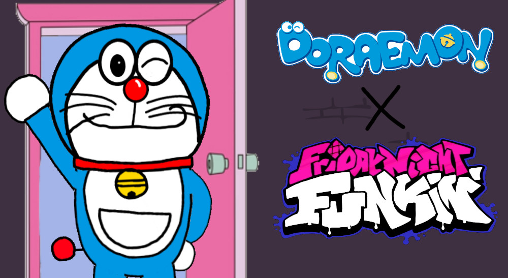 Doraemon Over Skid and Pump Mod for Friday Night Funkin' | FNF Mods