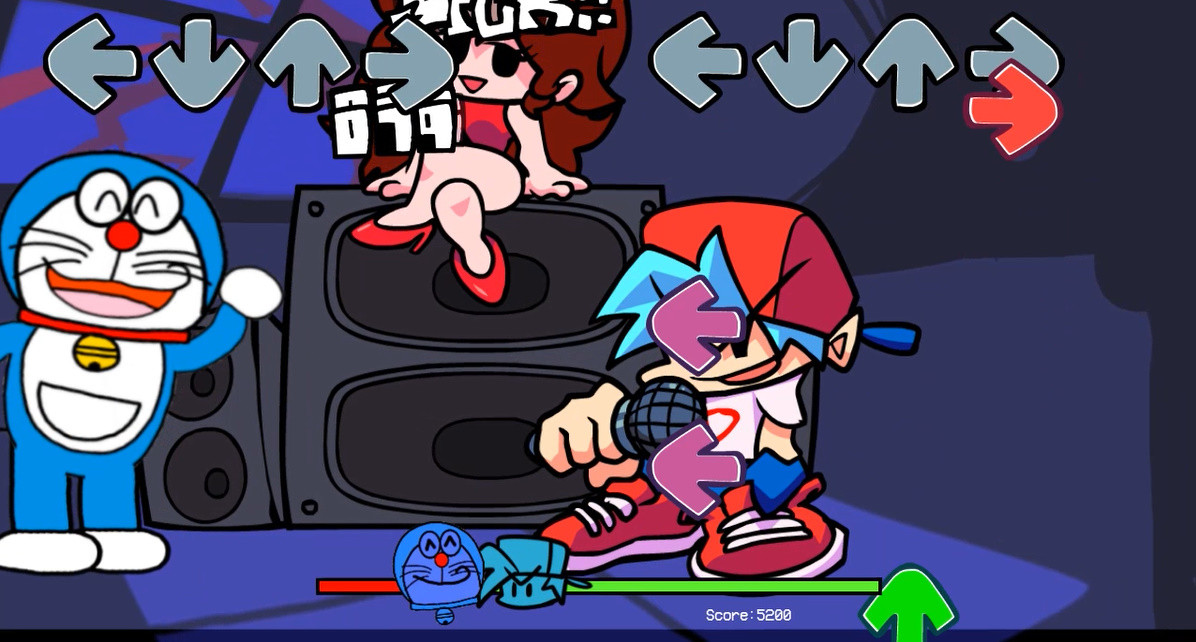 Doraemon Over Skid and Pump [Friday Night Funkin'] [Mods]