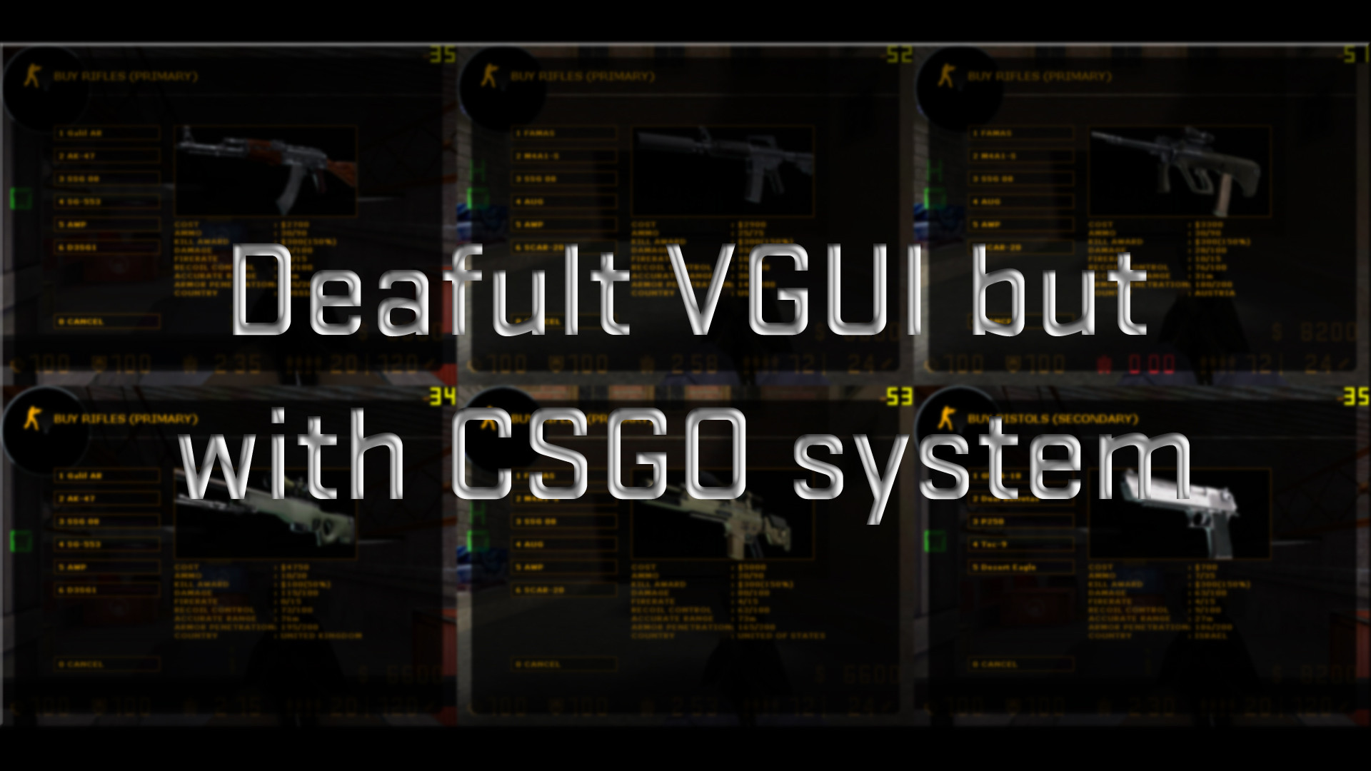 Deafult VGUI Buy Menu but with CSGO system Mod for Counter-Strike 1.6 ...