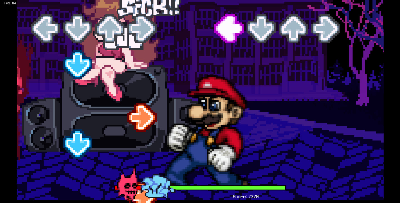 Pixel Mario over Pixel Boyfriend! Mod for Friday Night Funkin' | FNF Mods