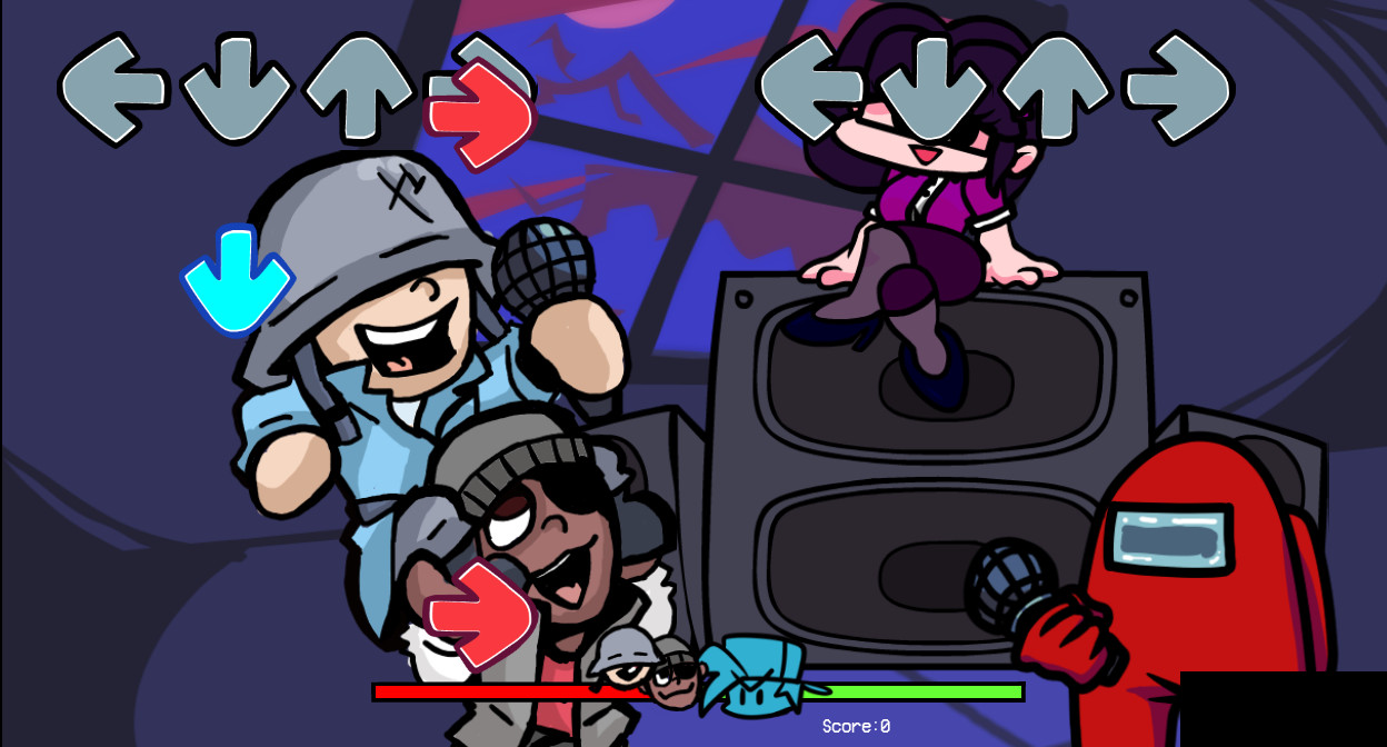 Kids Soldier and Demoman TF2 Over Skid n' Pump [Friday Night Funkin ...