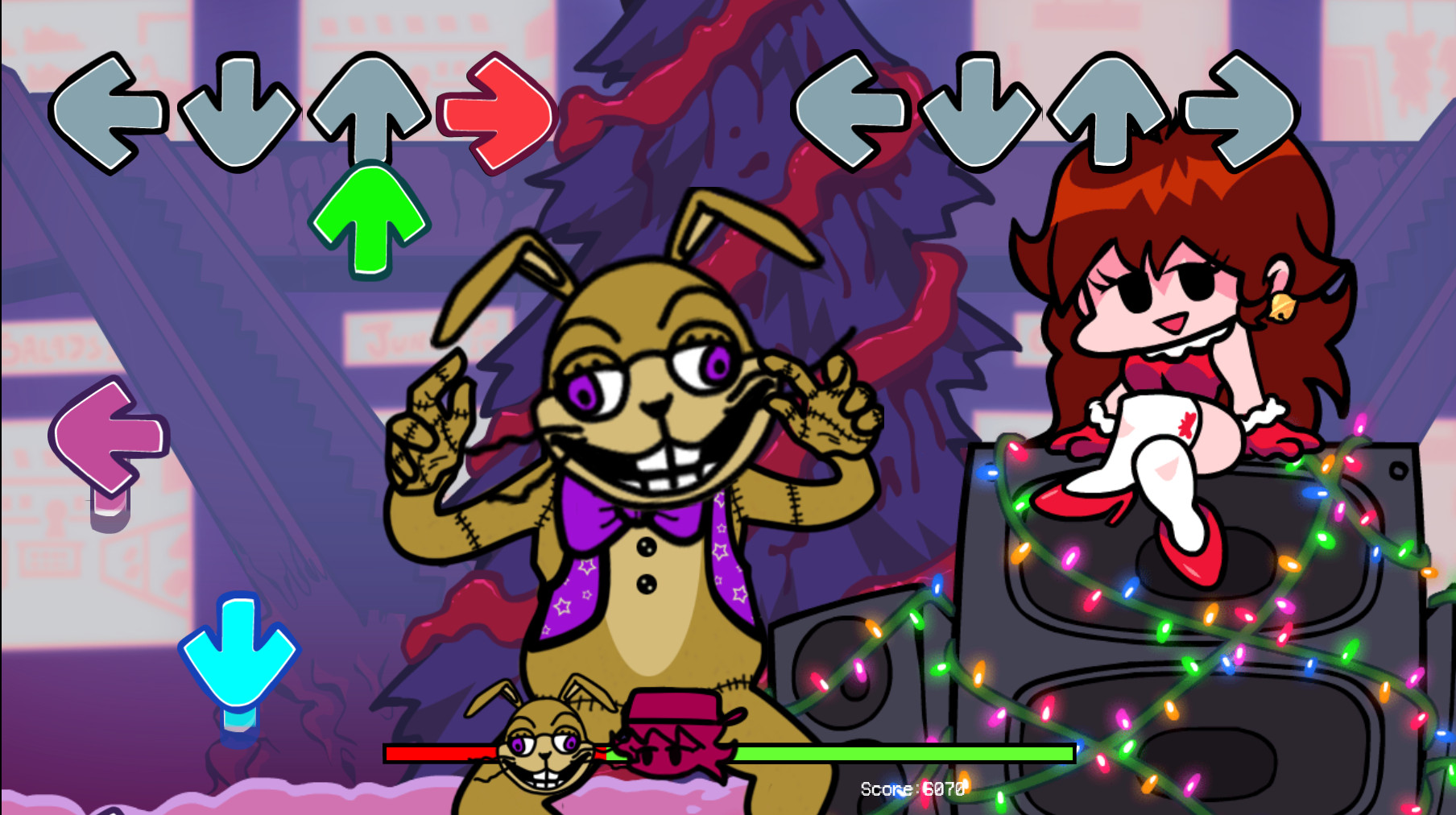 Glitchtrap over Lemon Demon Mod for Friday Night Funkin' | FNF Mods