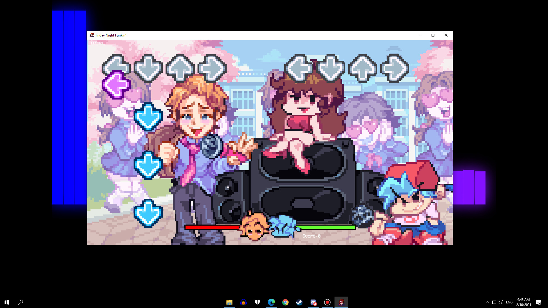 Senpai But Dinosaur Laser Fight Mod for Friday Night Funkin' | FNF Mods