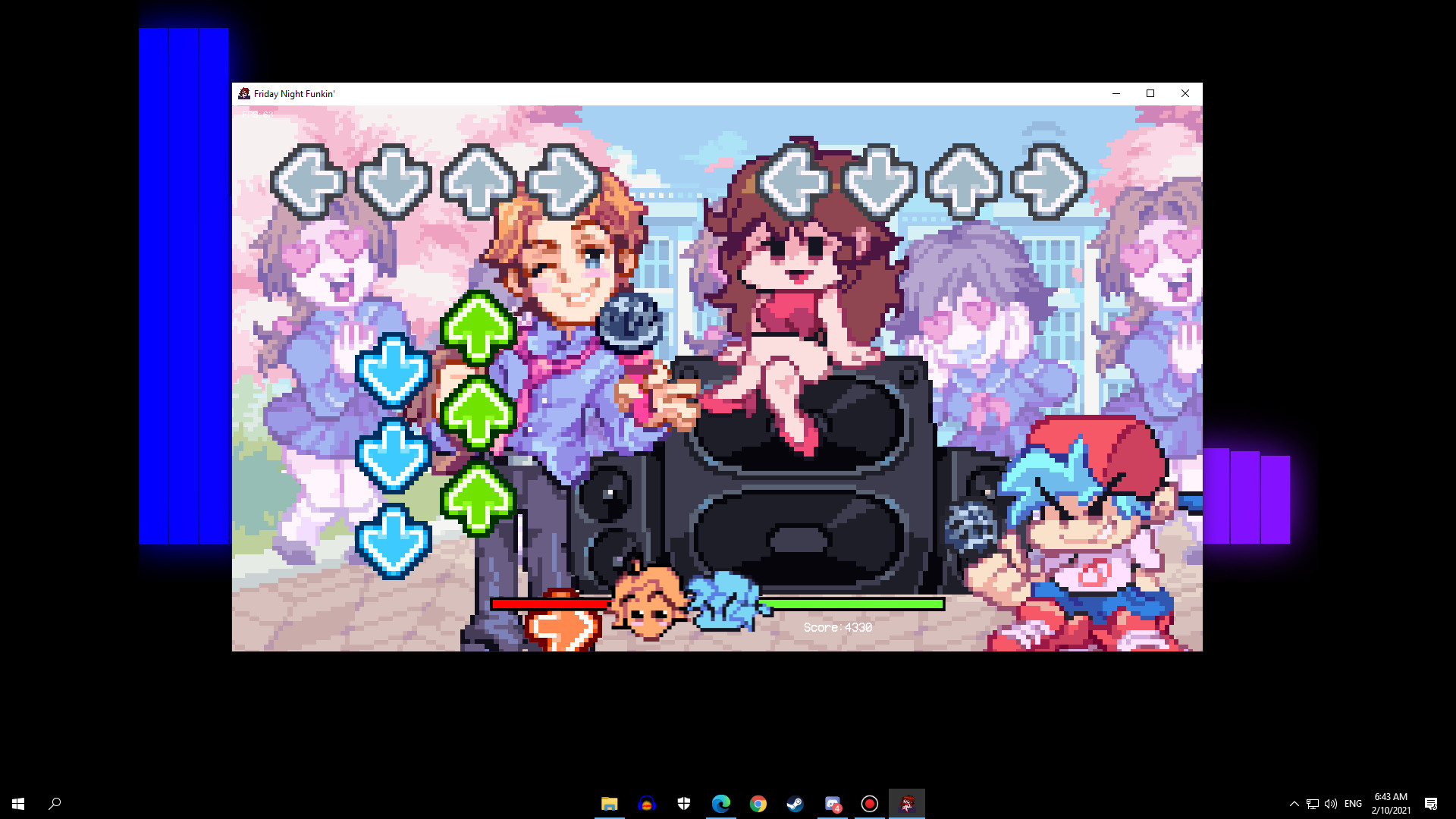 Senpai But Dinosaur Laser Fight Mod for Friday Night Funkin' | FNF Mods