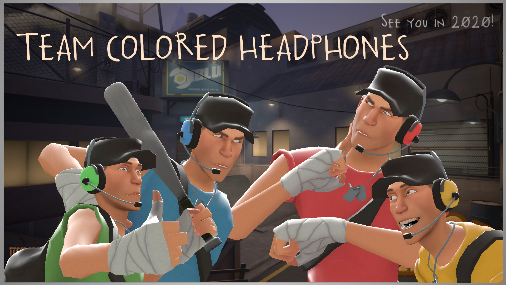 Team Colored Scout Headphones [Team Fortress 2 Classic] [Mods]