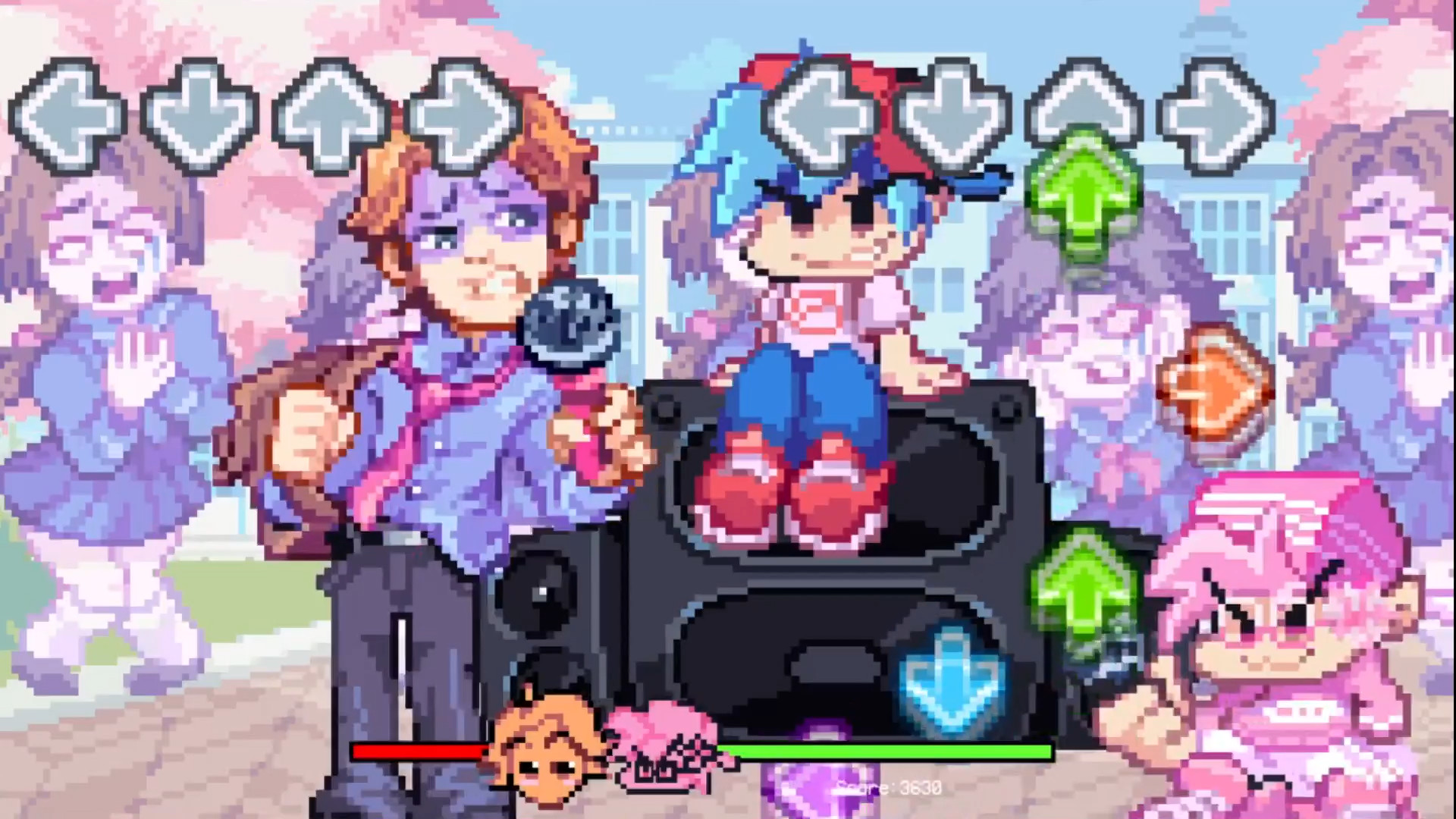 Pixel Boyfriend over Girlfriend Mod for Friday Night Funkin' | FNF Mods