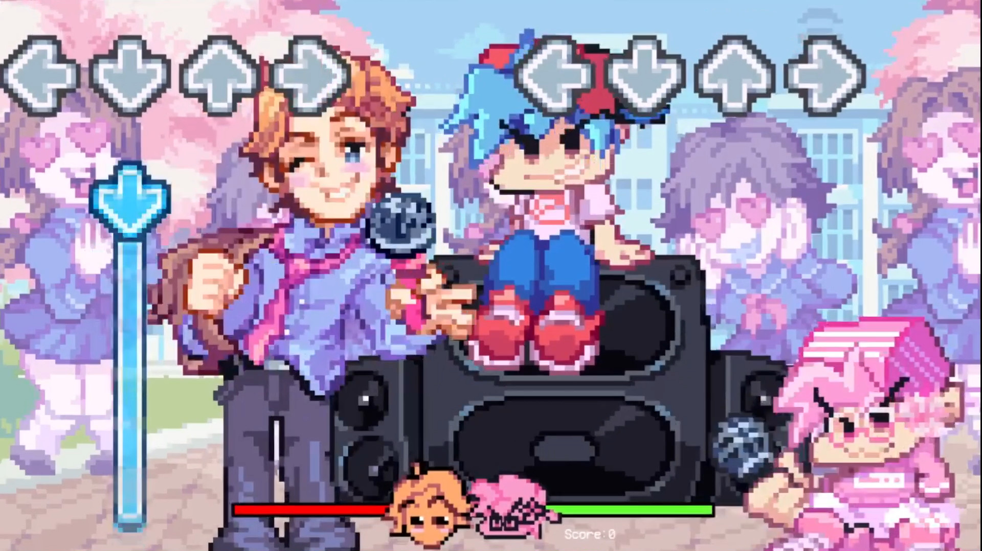 Pixel Boyfriend over Girlfriend Mod for Friday Night Funkin' | FNF Mods