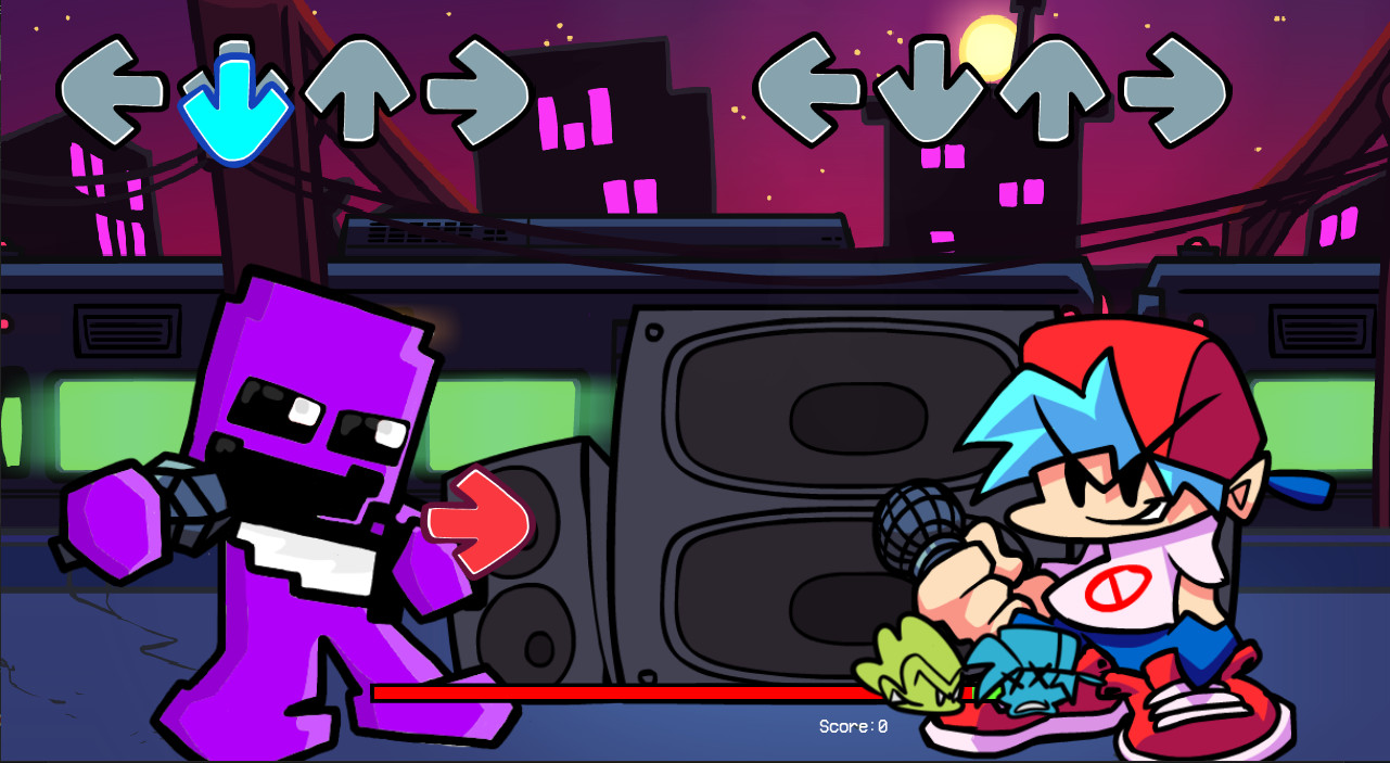 Pico replaced by Pixel Purple Guy Mod for Friday Night Funkin' | FNF Mods