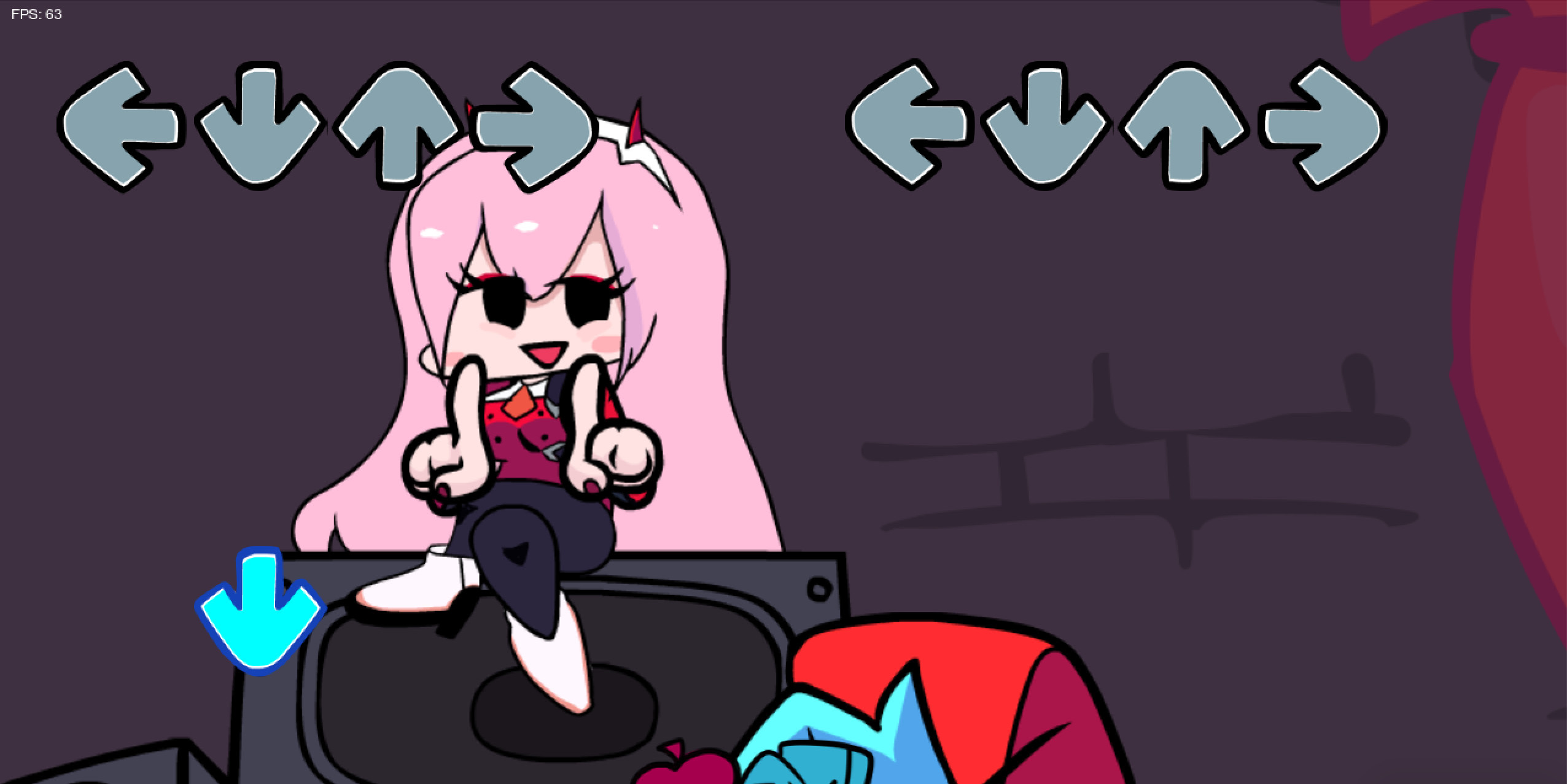 zero two over Gf ! Mod for Friday Night Funkin' | FNF Mods