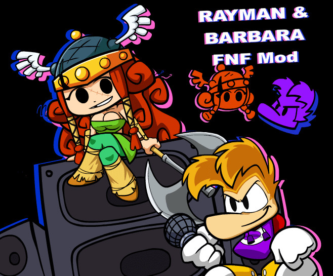 Rayman & Barbara mod Mod for Friday Night Funkin' | FNF Mods