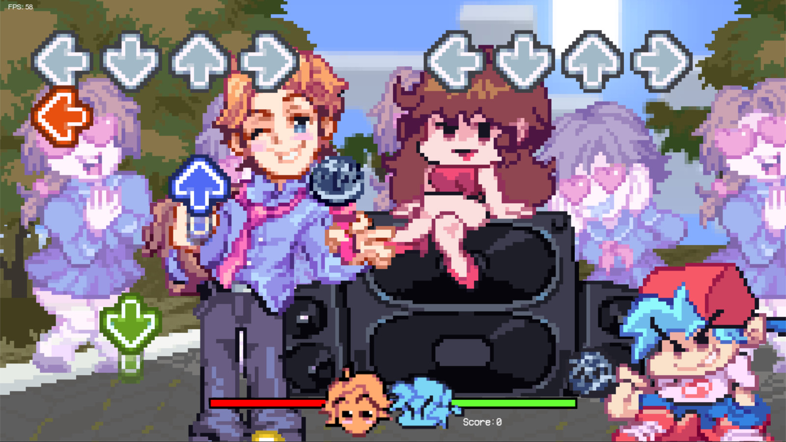 Savanna over Weeb school Mod for Friday Night Funkin' | FNF Mods