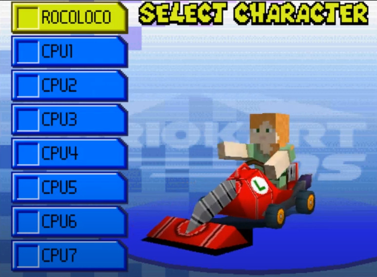 Minecraft Steve Mod for Mario Kart DS | MKDS Mods