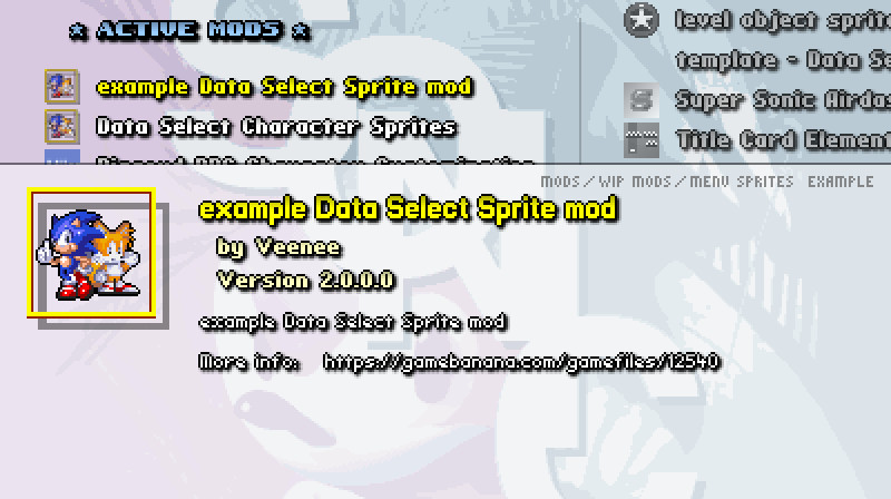 Data Select Character Sprite Mod Support Mod for Sonic 3 A.I.R. | S3AIR ...