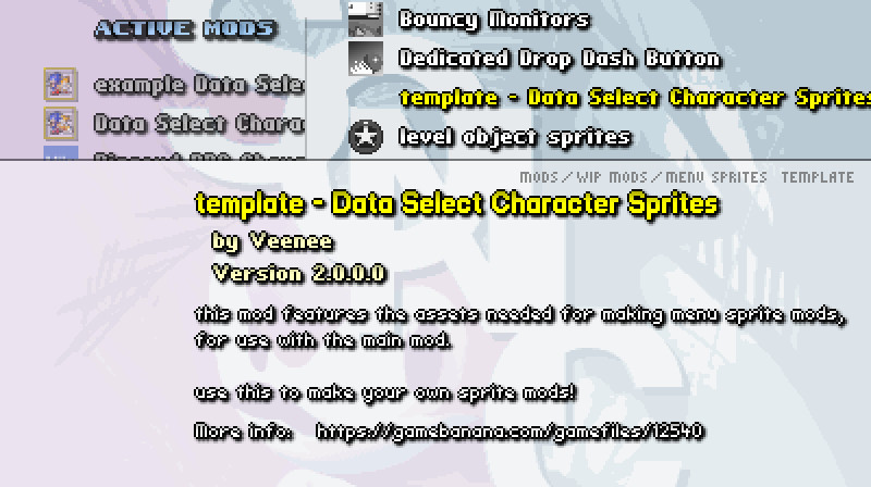 Data Select Character Sprite Mod Support Mod for Sonic 3 A.I.R. | S3AIR ...