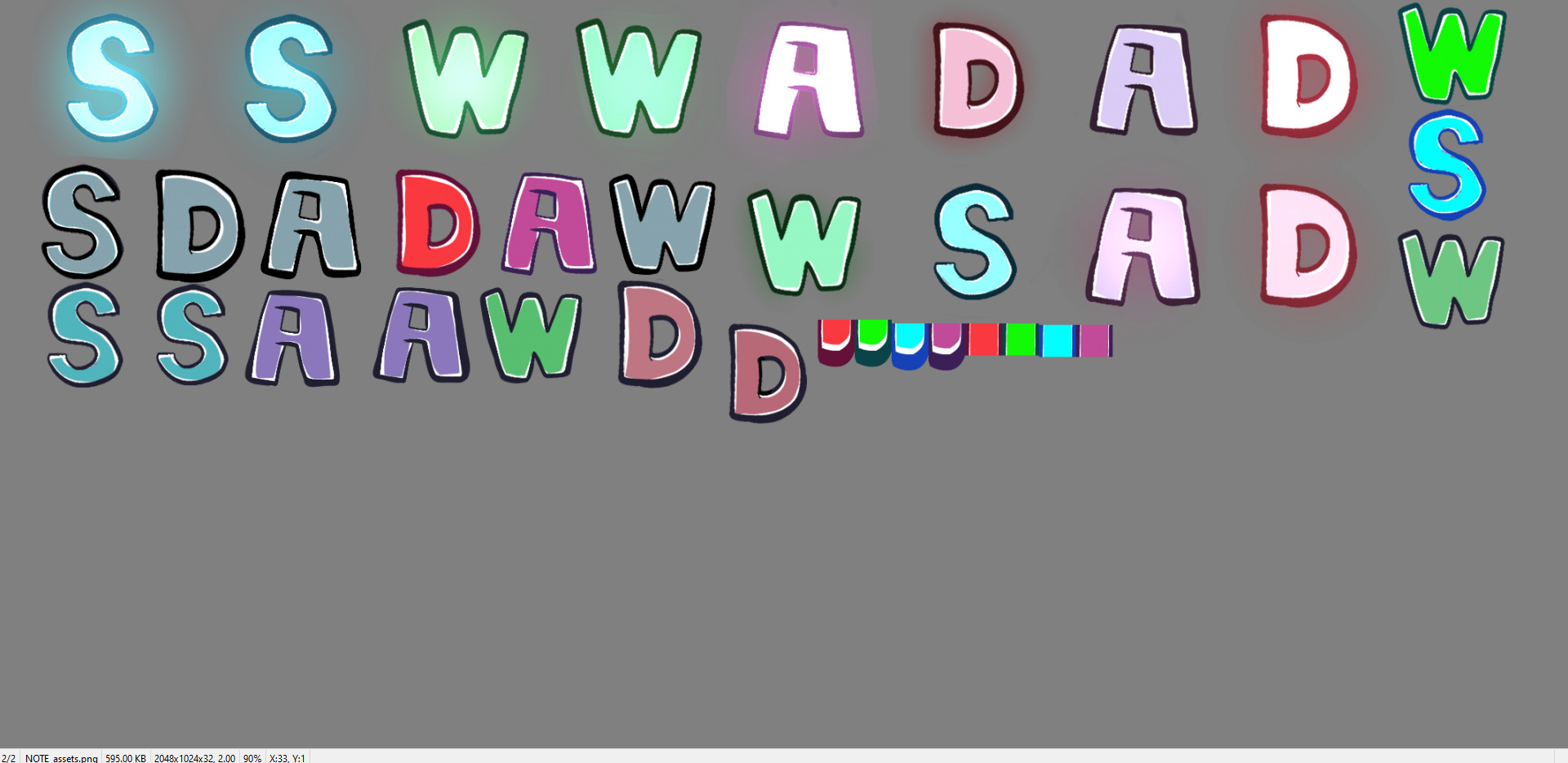 WASD or AS Key Notes Replacement Mod for Friday Night Funkin' | FNF Mods