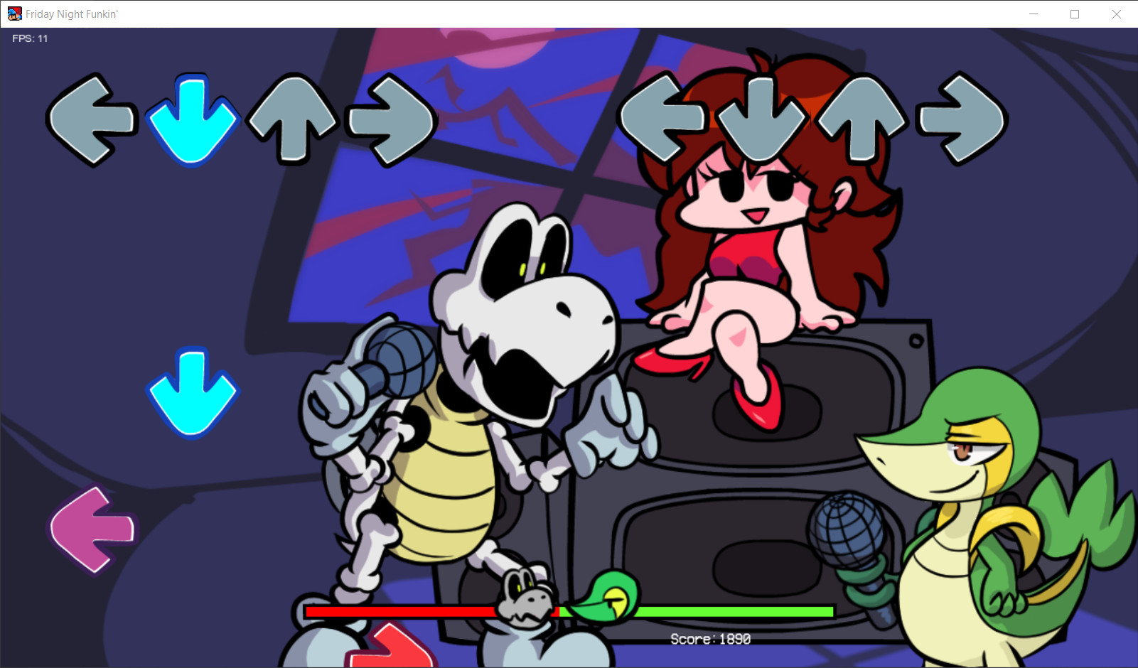 Dry Bones over Skid & Pump Mod for Friday Night Funkin' | FNF Mods