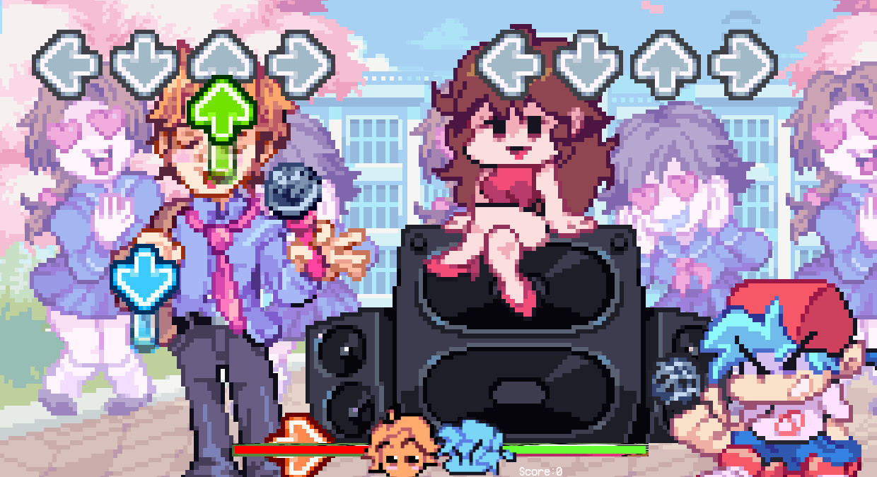 Mad BF over Pixel BF Mod for Friday Night Funkin' | FNF Mods