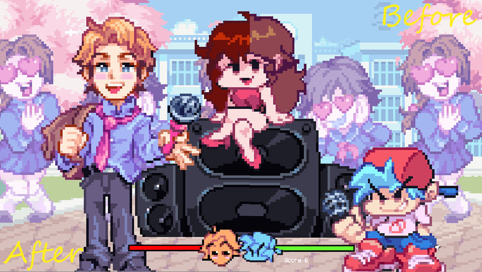 More accurate/Redhaired Pixel GF [Friday Night Funkin'] [Mods]