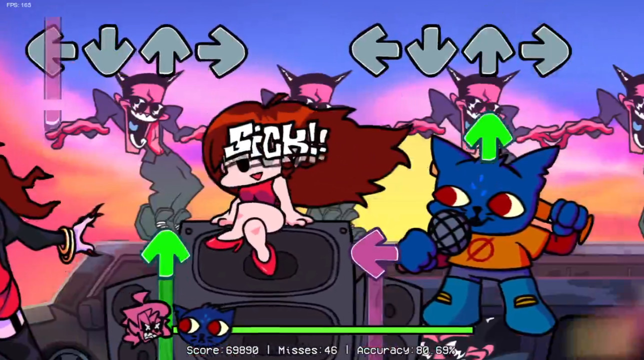 Mae Borowski over Boyfriend Mod for Friday Night Funkin' | FNF Mods