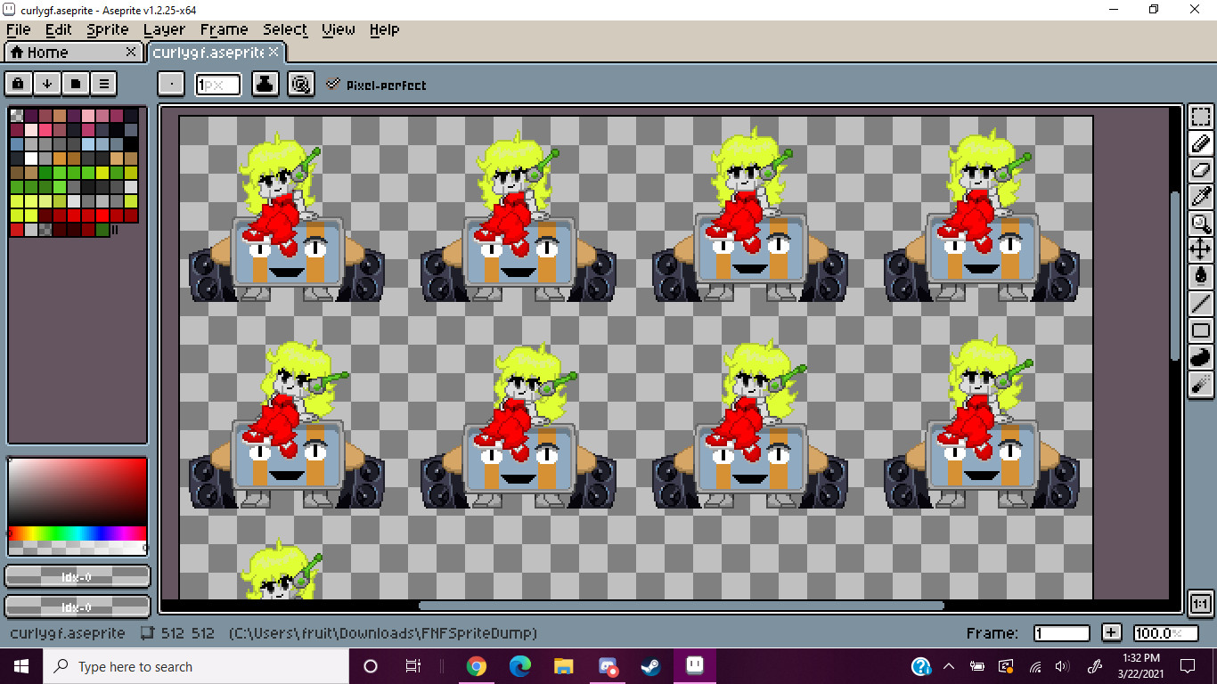 Week 6 - Curly Brace GF sprite (Cave Story) (WIP) [Friday Night Funkin ...