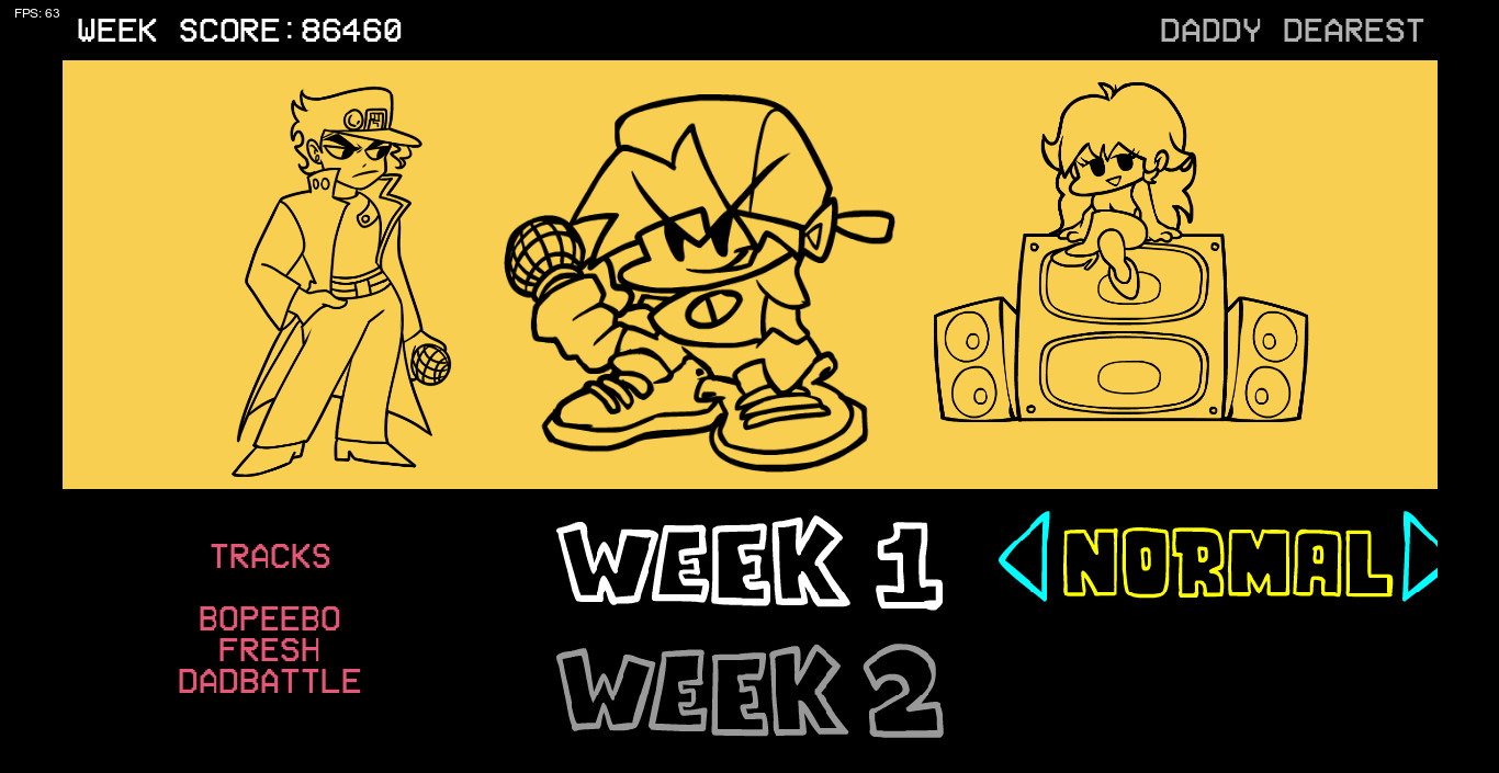 Jotaro Kujo over Daddy Dearest Mod for Friday Night Funkin' | FNF Mods