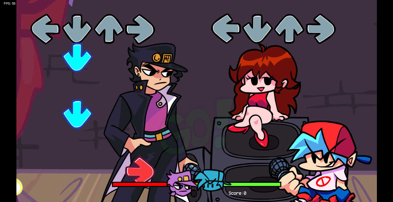 Jotaro Kujo over Daddy Dearest Mod for Friday Night Funkin' | FNF Mods
