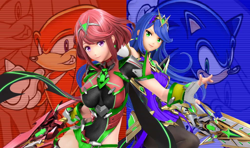 Sonic and Knuckles Themed Pyra and Mythra Mod for Super Smash Bros ...