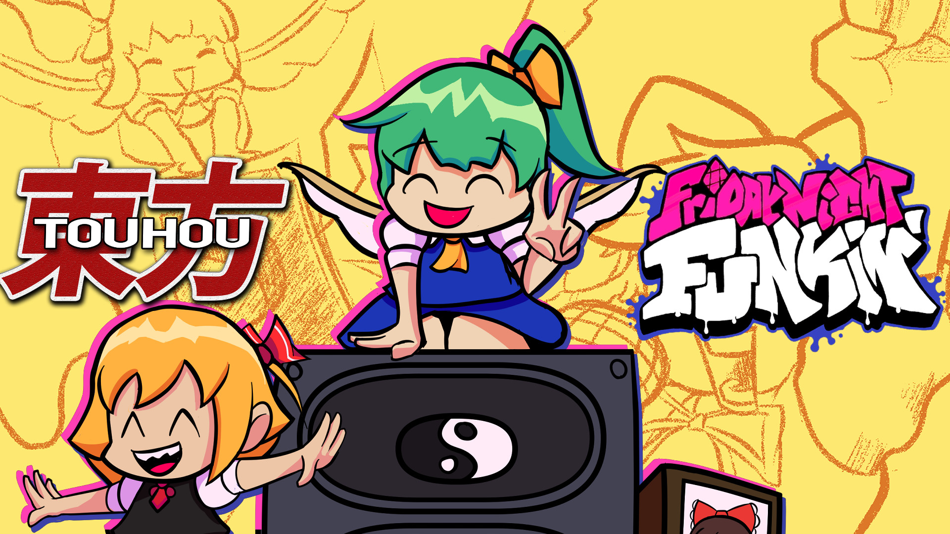 Touhou Ghetto patrol skin pack! Mod for Friday Night Funkin' | FNF Mods