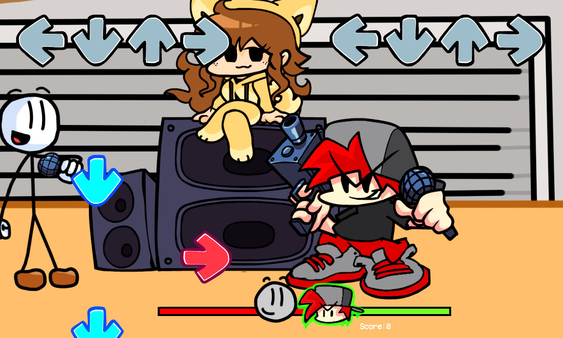 Red and Black Boyfriend with a gun [Friday Night Funkin'] [Mods]