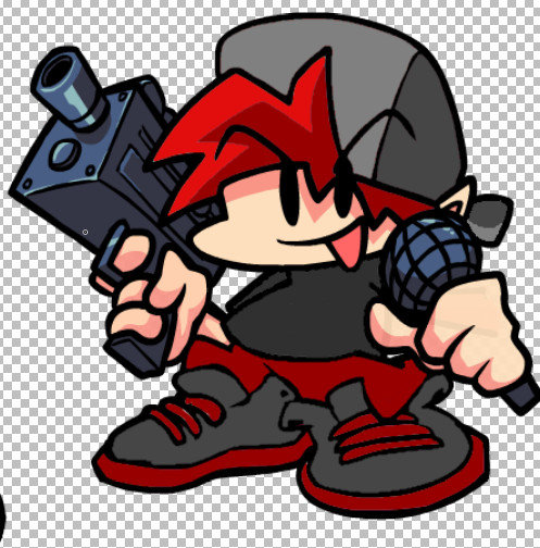 Red and Black Boyfriend with a gun [Friday Night Funkin'] [Mods]