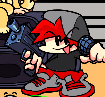 Red and Black Boyfriend with a gun [Friday Night Funkin'] [Mods]
