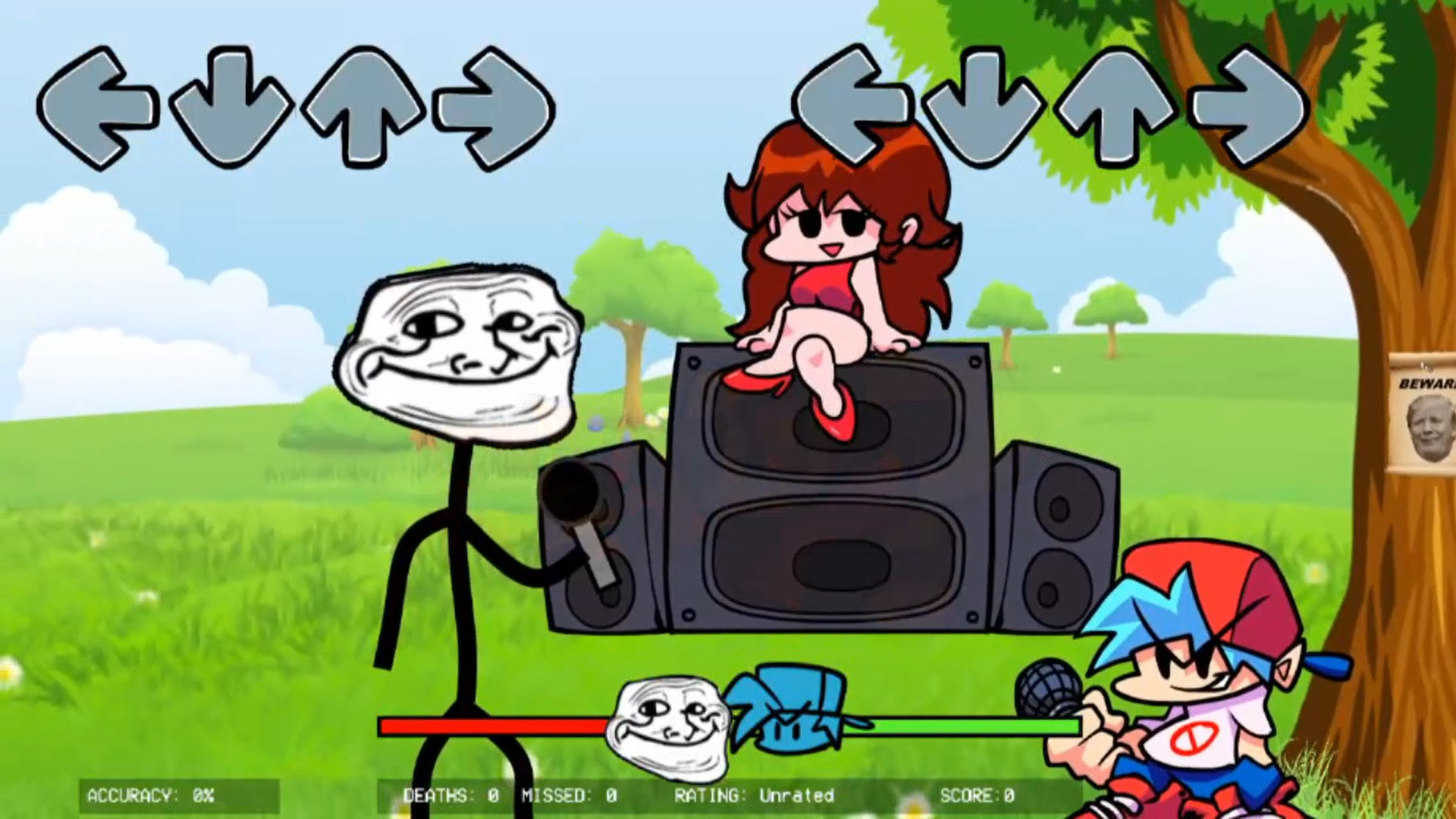 Mid Troll Masses (Trollface over Sarvente) Mod for Friday Night Funkin ...