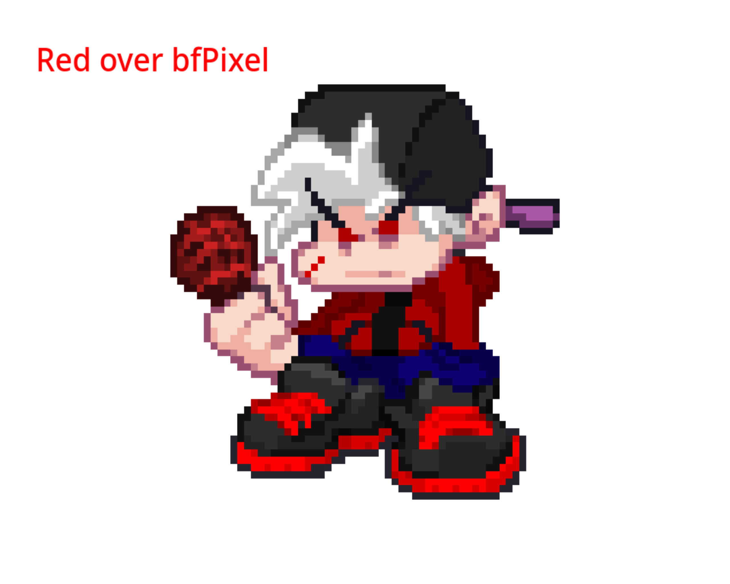 Red over Boyfriend pixel Mod for Friday Night Funkin' | FNF Mods