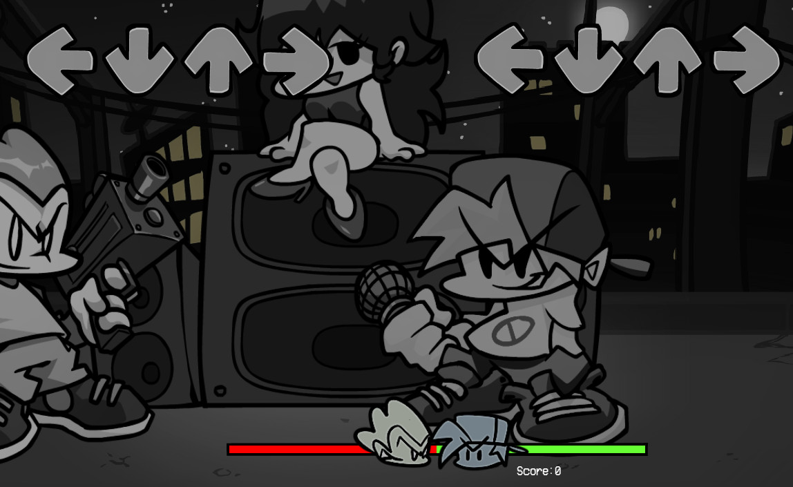 black and white FNF Mod for Friday Night Funkin' | FNF Mods
