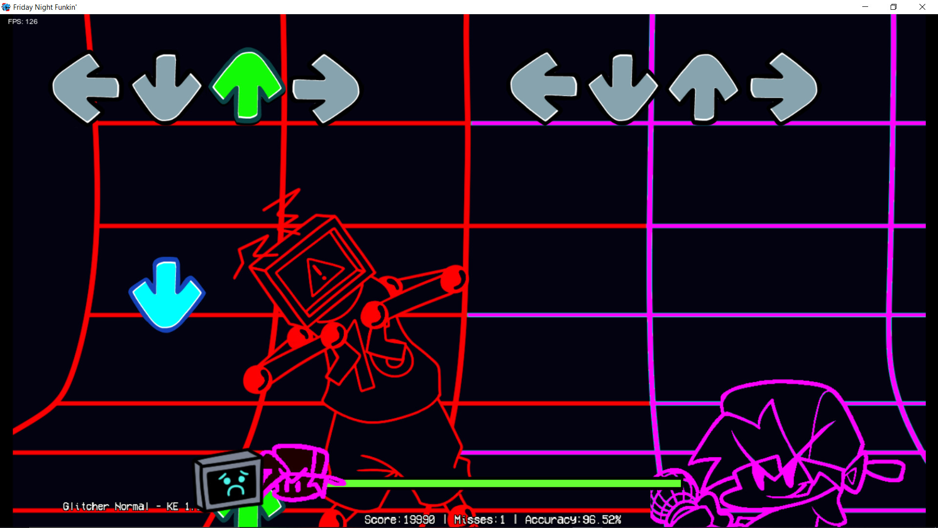 Magenta Wireframe Boyfriend [Friday Night Funkin'] [Mods]