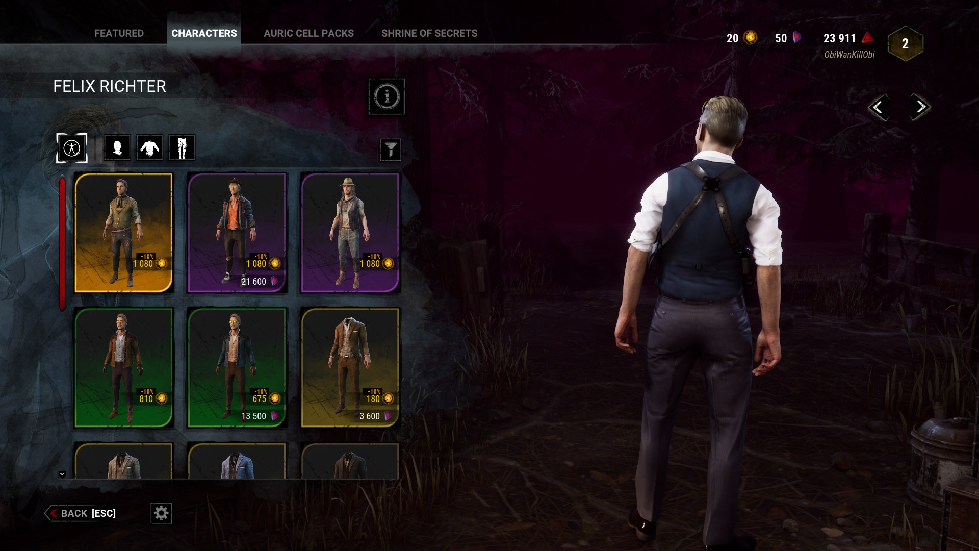 Noir Outfit over Oktoberfest Felix Mod for Dead by Daylight | DBD Mods